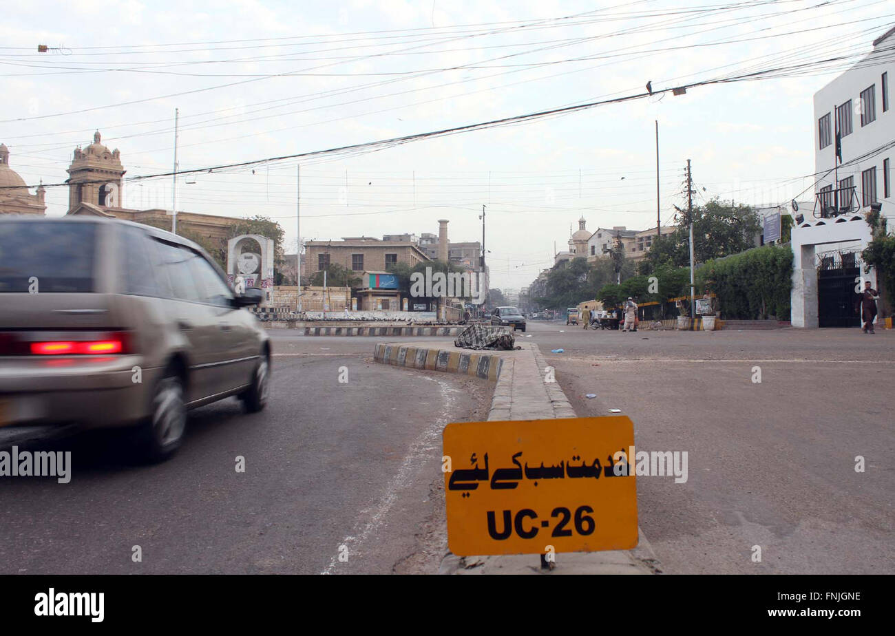View of warning indicator board installed by Union Council for road ...