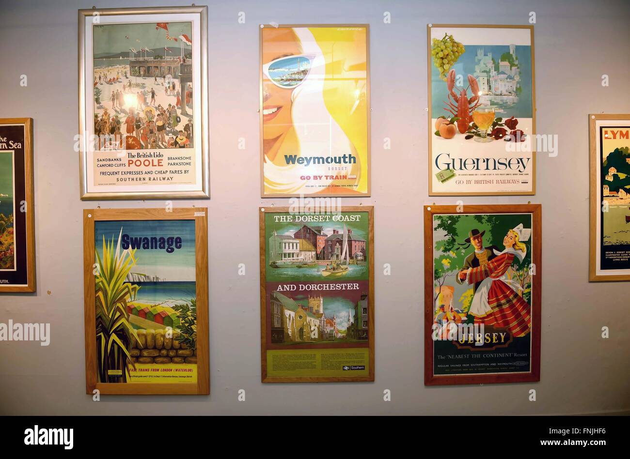 Railway advertisement posters, Dorset County Museum's exhibition ...