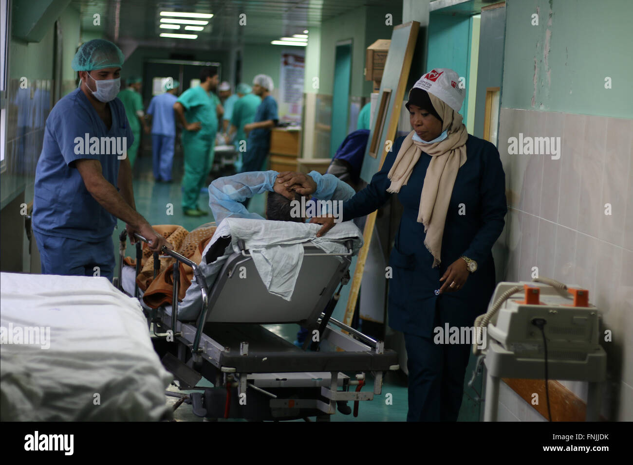 Gaza City, The Gaza Strip, Palestine. 15th Mar, 2016. A Turkish medical ...