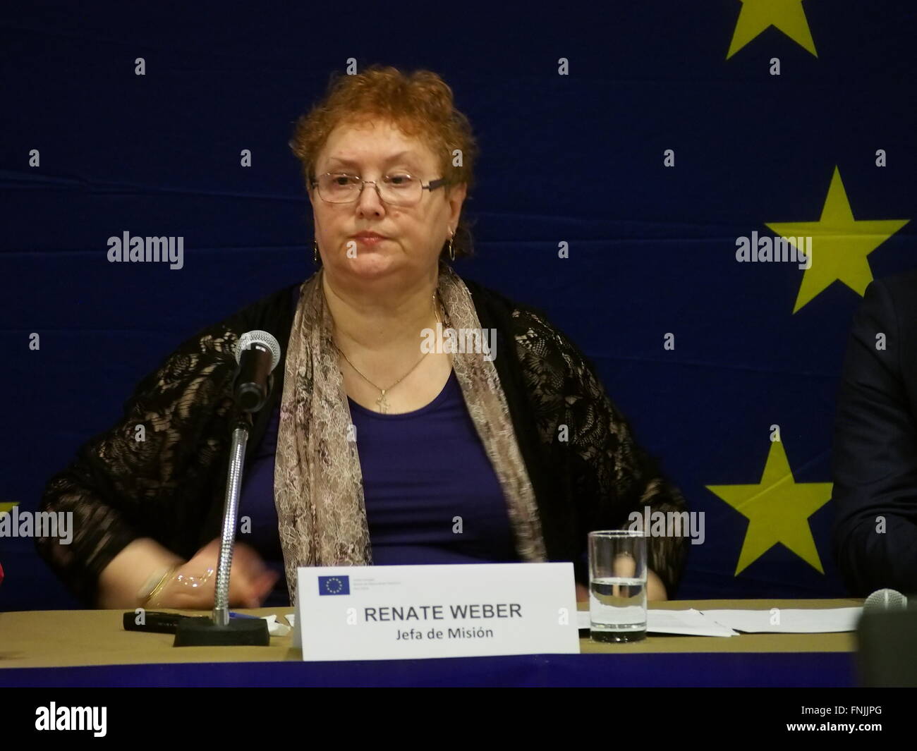 Lima, Peru. 15th Mar, 2016. The Head of mission Mrs Renate Weber during ...