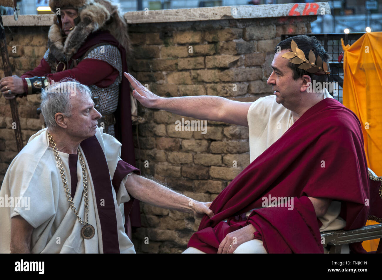 Rome, Italy. 15th Mar, 2016. Reenactment of the Ides of March, the day ...