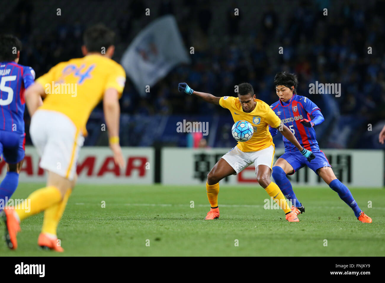 Tokyo, Japan. 15th Mar, 2016. (L-R) Jo (Suning), Yuichi Maruyama (FC ...