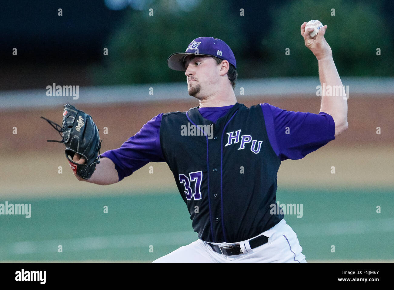 Winston-Salem, NC, USA. 15th Mar, 2016. Cooper Jeffers (37) of the High ...