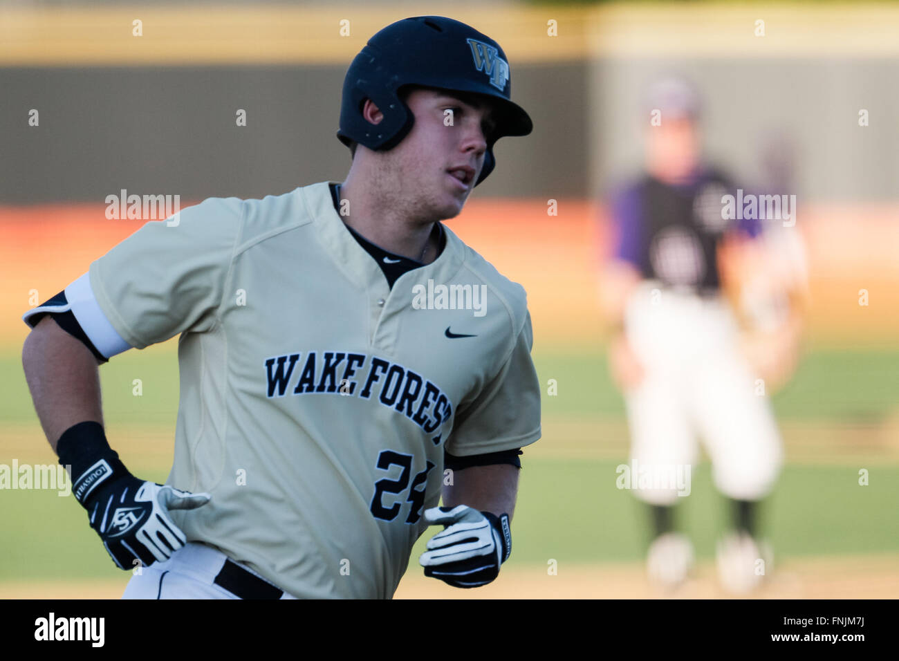 Winston-Salem, NC, USA. 15th Mar, 2016. Gavin Sheets (24) of the Wake ...