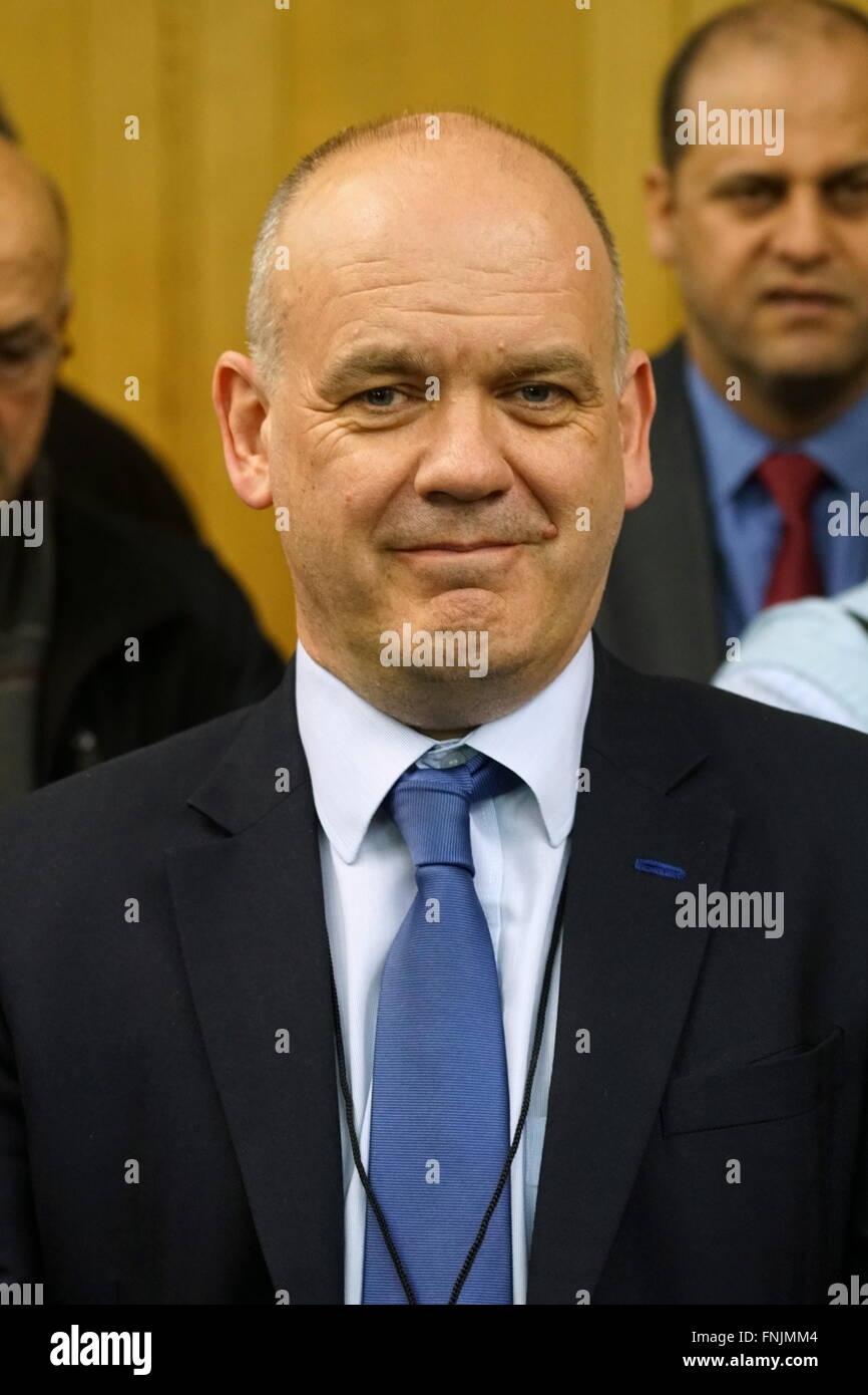 London, UK. 15th March, 2016. Deputy Mayor of London Roger Evans AM ...