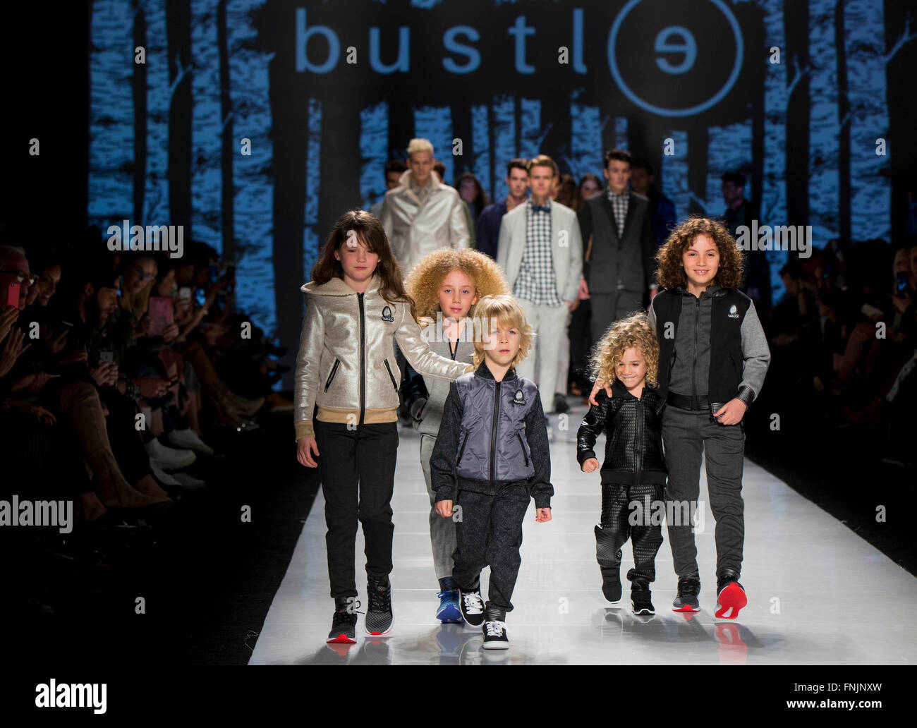 Toronto, Canada. 15th Mar, 2016. Models walk the runway wearing Bustle ...