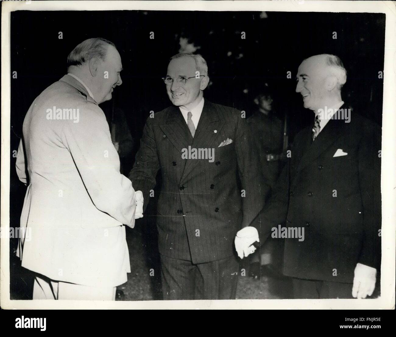 1945 - Handshake in Potsdam: Winston Churchill and President Truman ...