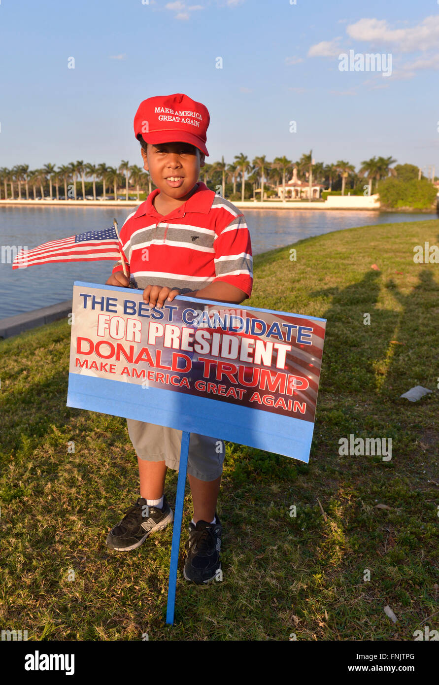Miami, USA. 15th Mar, 2016. Manny Malaret, supporter of Donald Trump ...