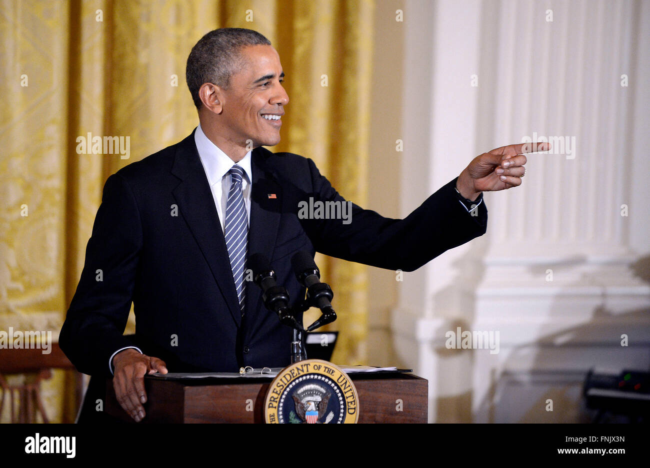 United States President Barack Obama delivers opening remarks to the ...