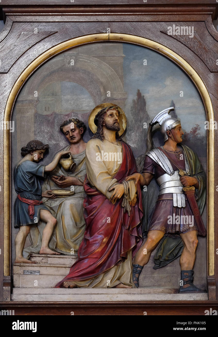 1st Stations of the Cross, Jesus is condemned to death, Basilica of the ...