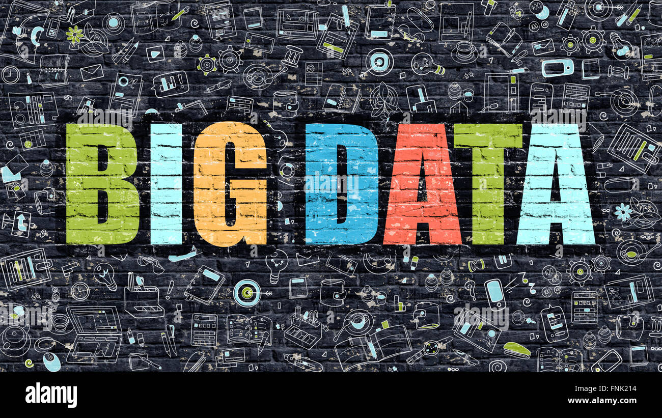 Big Data Concept with Doodle Design Icons Stock Photo - Alamy