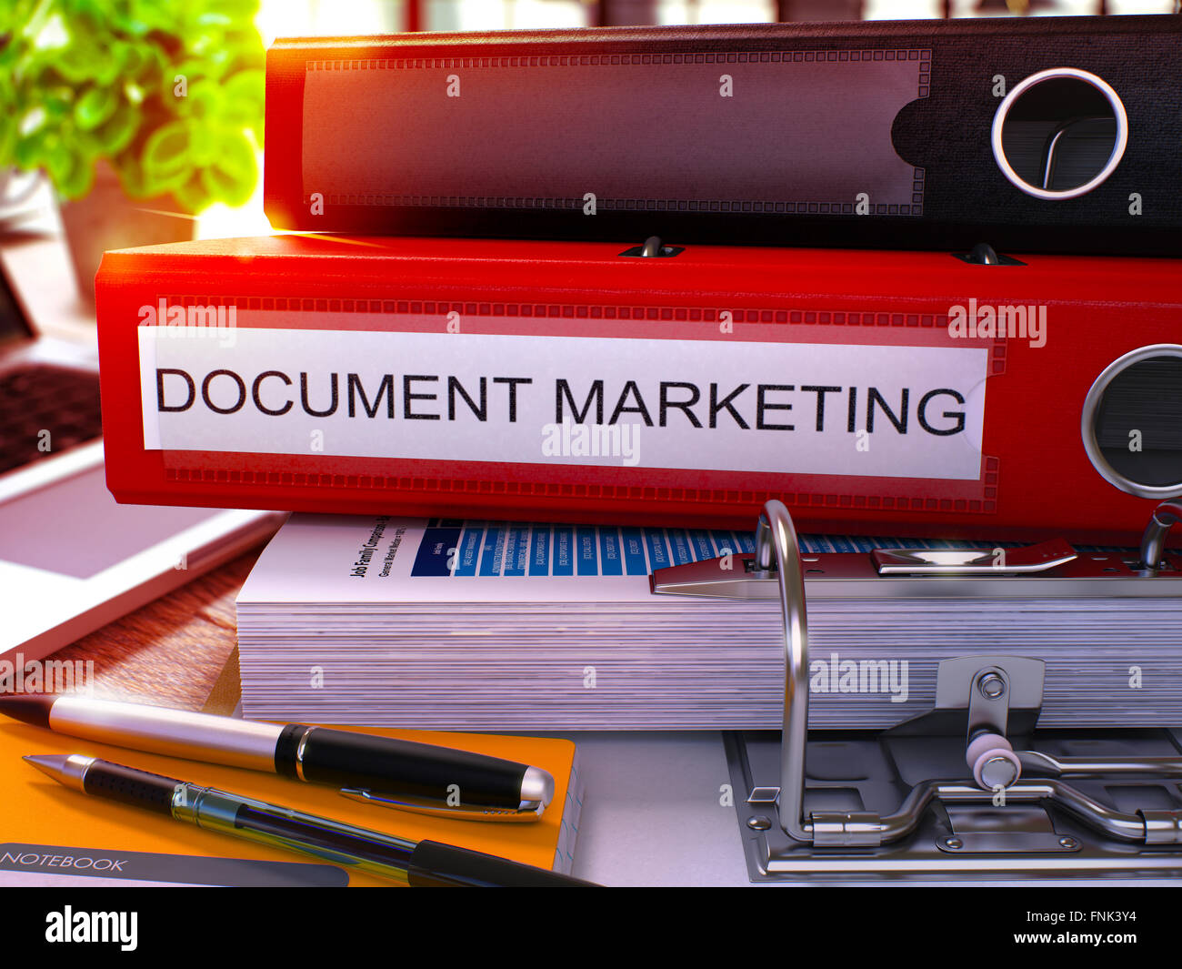 Red Office Folder with Inscription Document Marketing Stock Photo - Alamy
