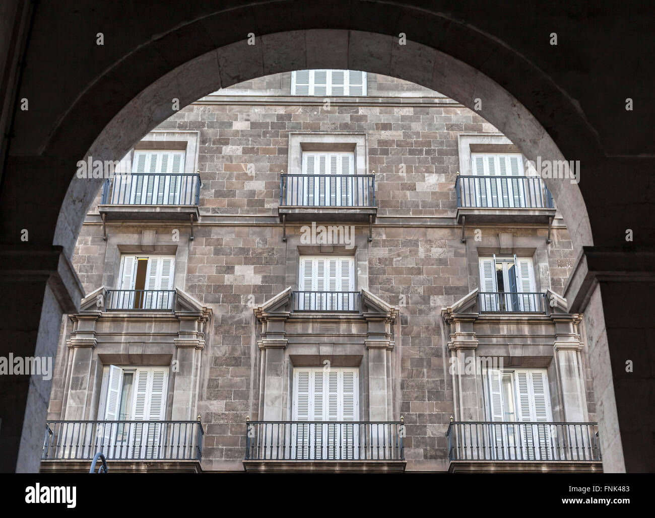 Facade balconies house in Palma de Mallorca, Balearic Islands, Spain ...