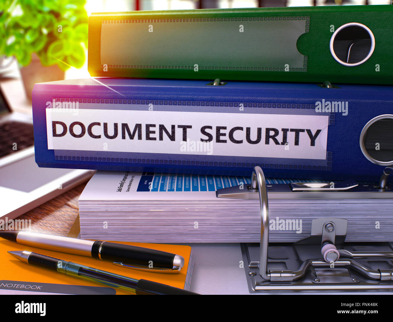 Blue Ring Binder with Inscription Document Security Stock Photo - Alamy