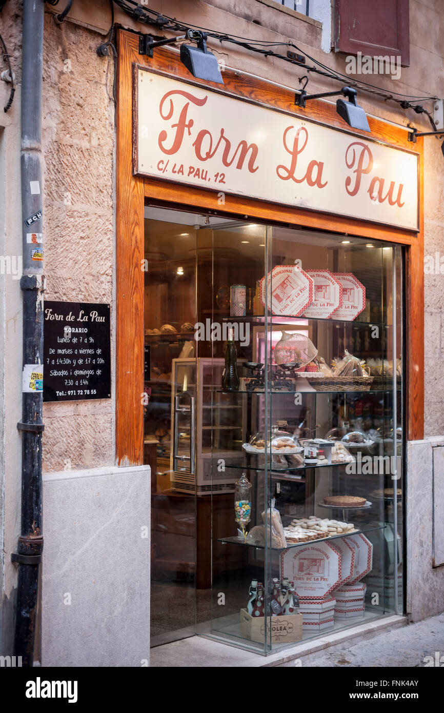 Facade Forn la Pau, bakery.Palma de Mallorca, Balearic Islands, Spain ...