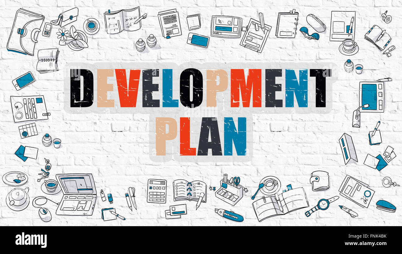 Development Plan Concept with Doodle Design Icons Stock Photo - Alamy