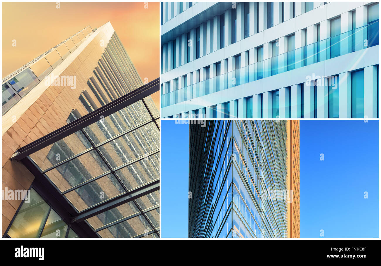 Perspective view from below through transparent wet canopy of modern ...