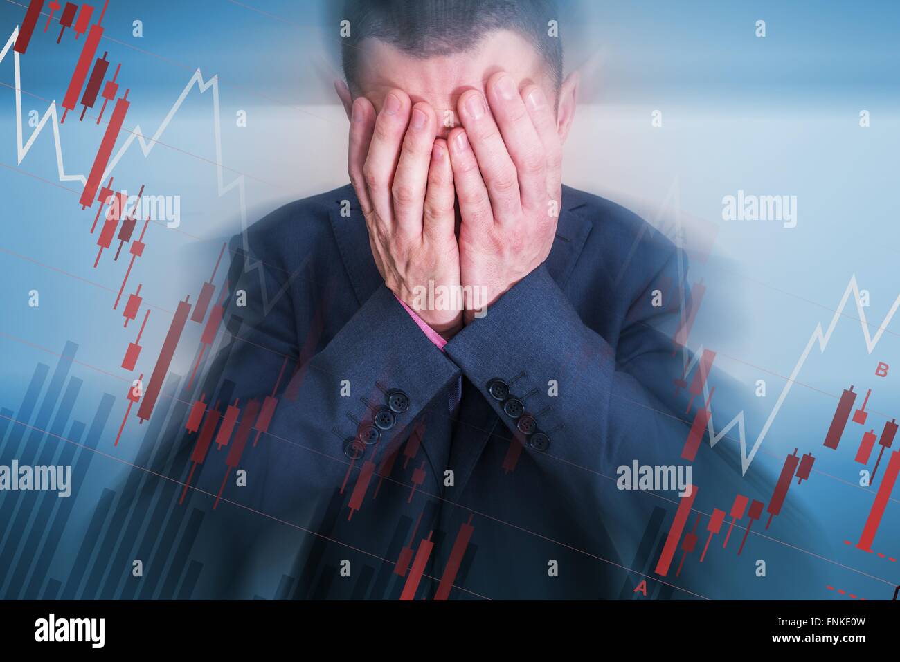 Broken Depressed Businessman Cover His Face. Men Who Lose All His Money ...