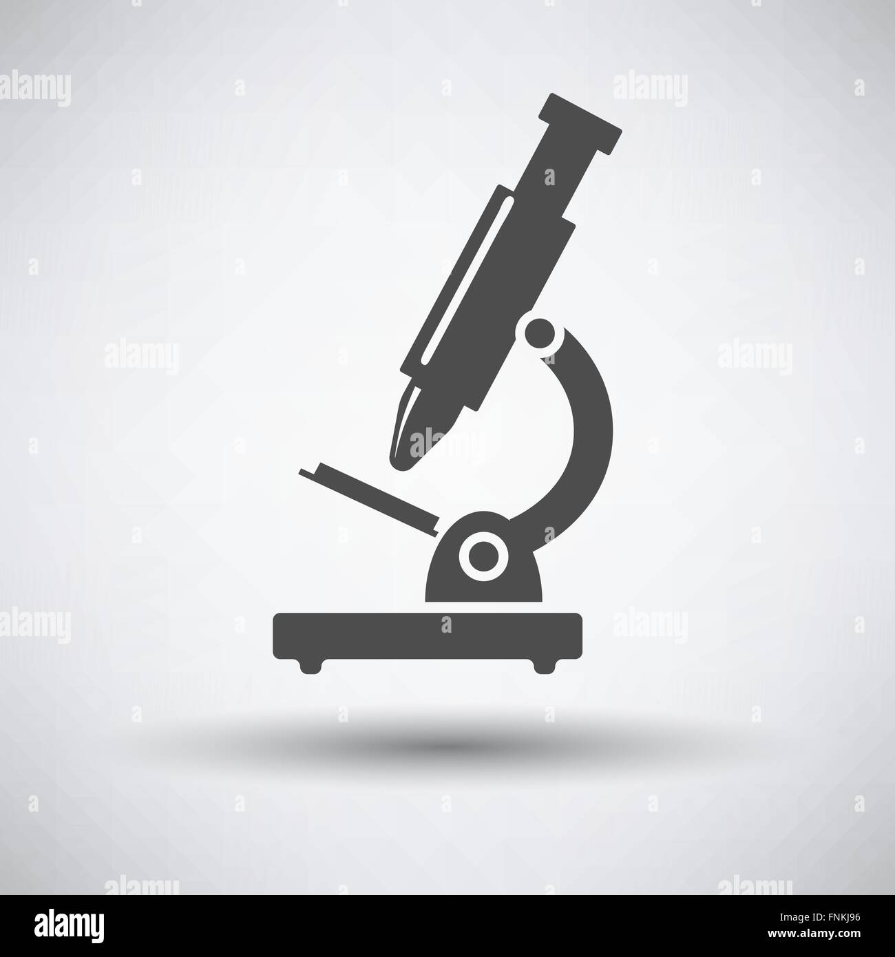 School microscope icon on gray background with round shadow. Vector ...