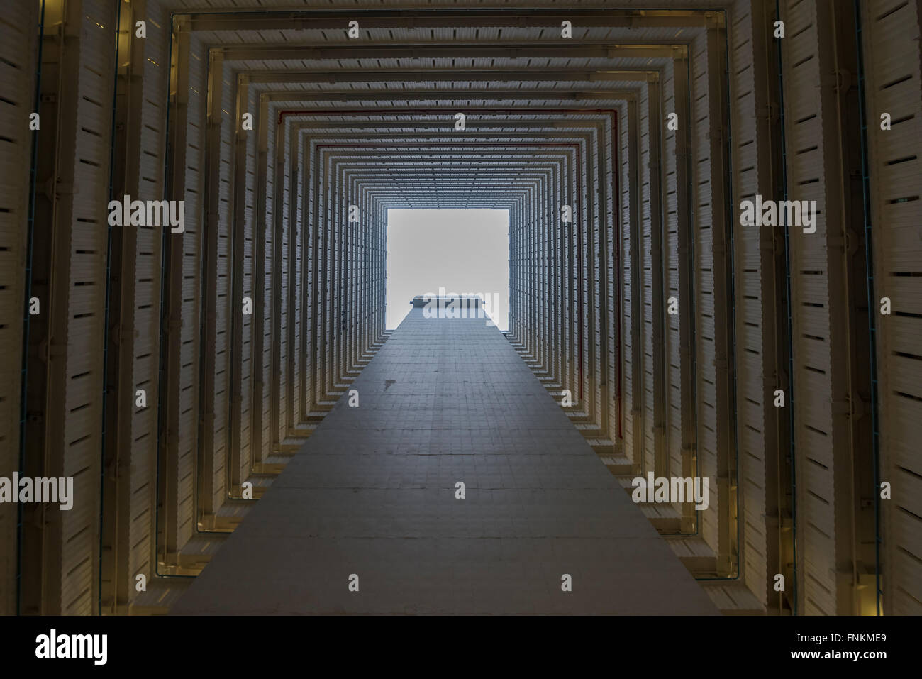 In a square building center look up Stock Photo - Alamy