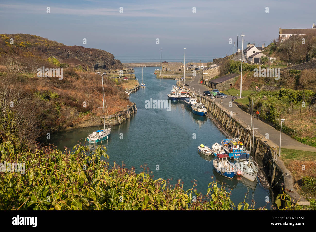 Amlwch Port Amlwch Anglesey North Wales Uk, watch tower, boats, fishing ...