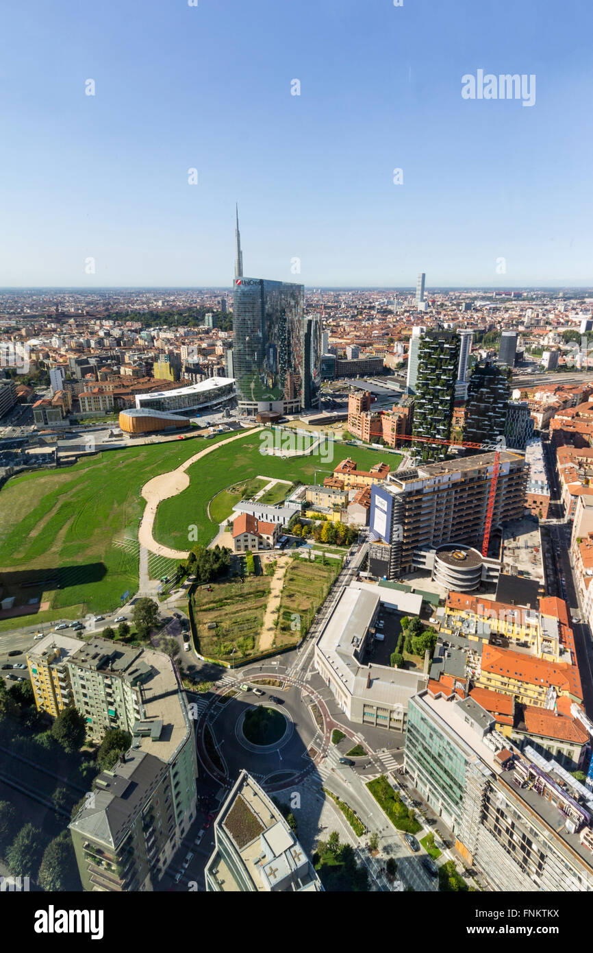 Aerial view cityscape rooftops milan hi-res stock photography and ...