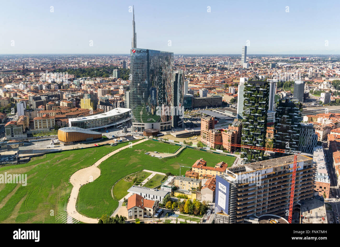 Aerial view cityscape rooftops milan hi-res stock photography and ...
