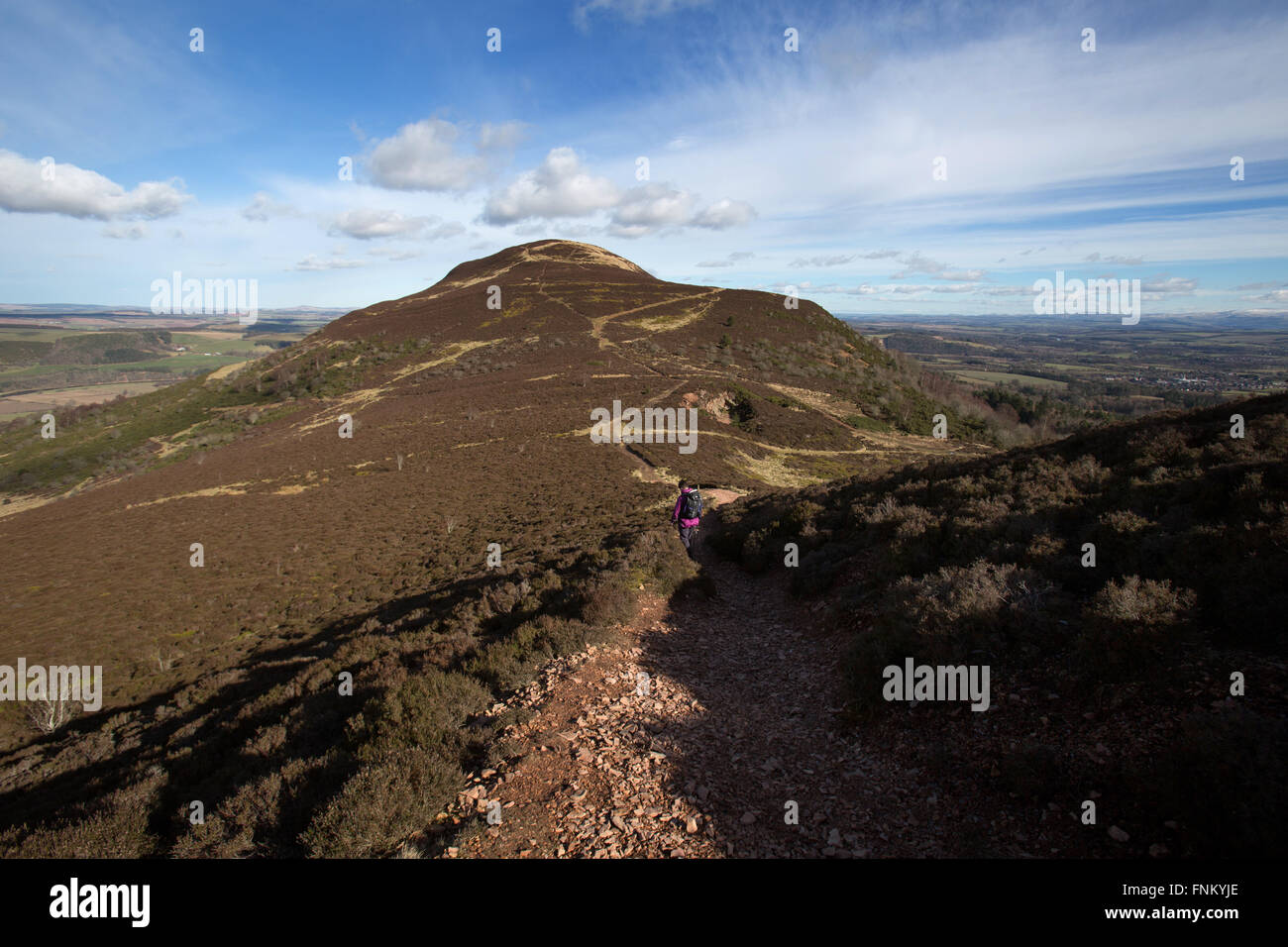 Scottish Borders, Scotland. Picturesque view of the path leading from ...