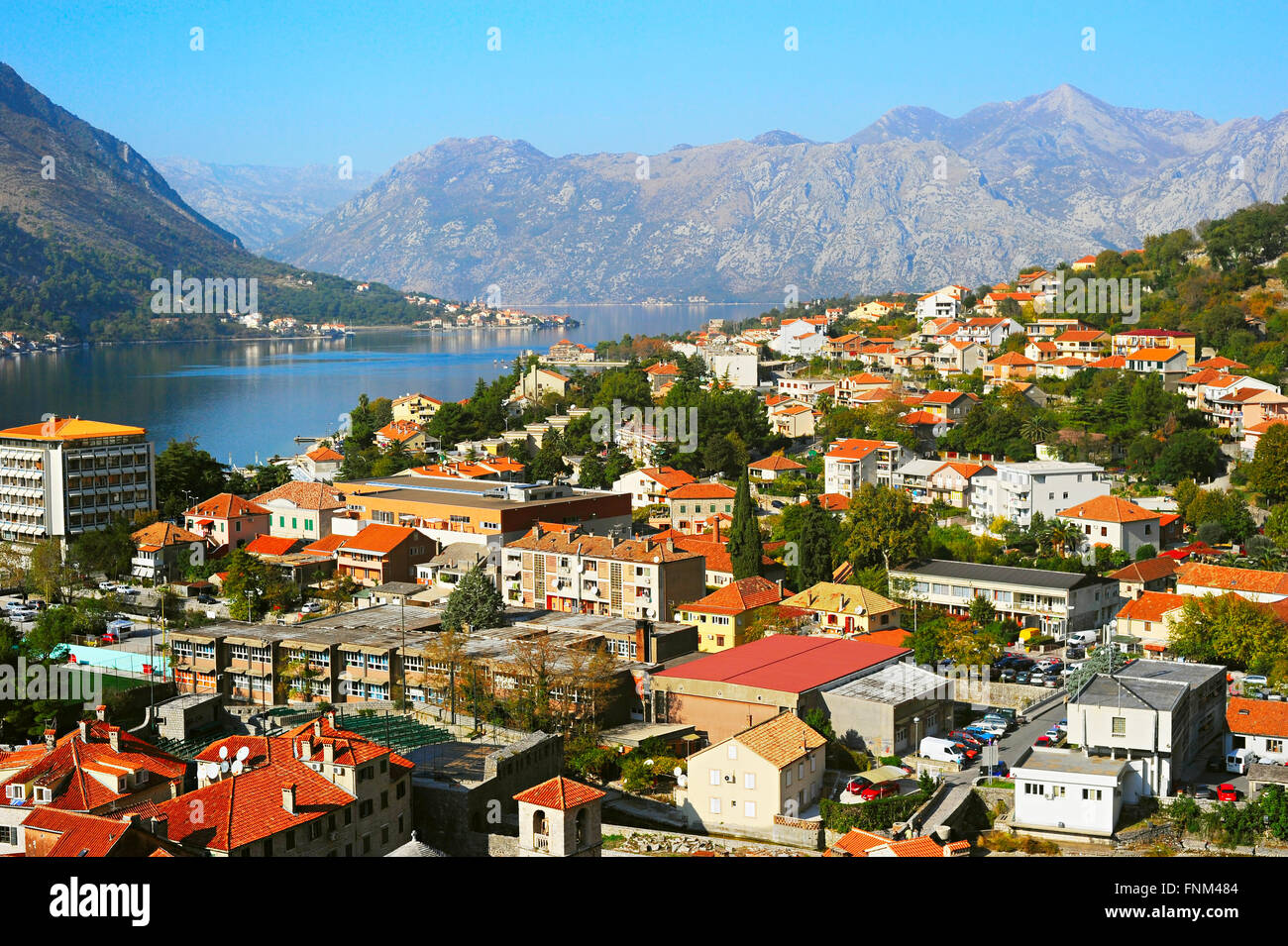 Aerial view of Kotor, Montenegro - UNESCO World Heritage Site Stock ...