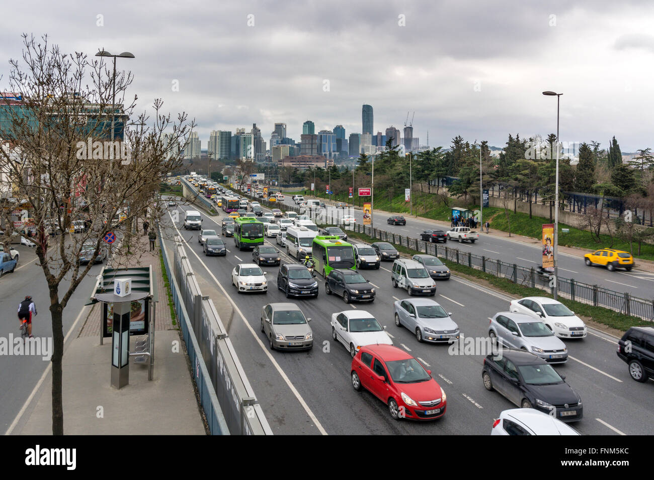 Traffic jam at Levent-Maslak business district area in Istanbul,Turkey ...
