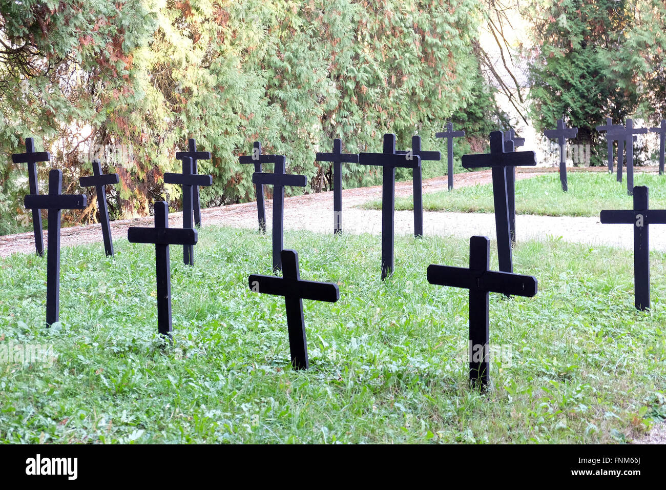 Monastic cemetery in the Carthusian monastery in Pleterje, Slovenia on ...