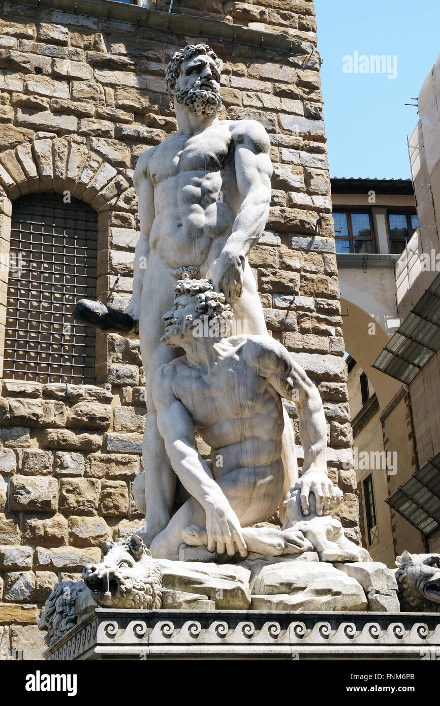 Hercules and Cacus statue in Piazza della Signoria in Florence, Italy ...
