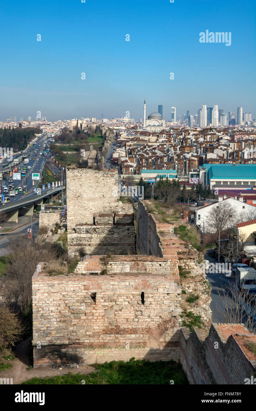 City walls of Constantinople in Istanbul,Turkey Stock Photo - Alamy