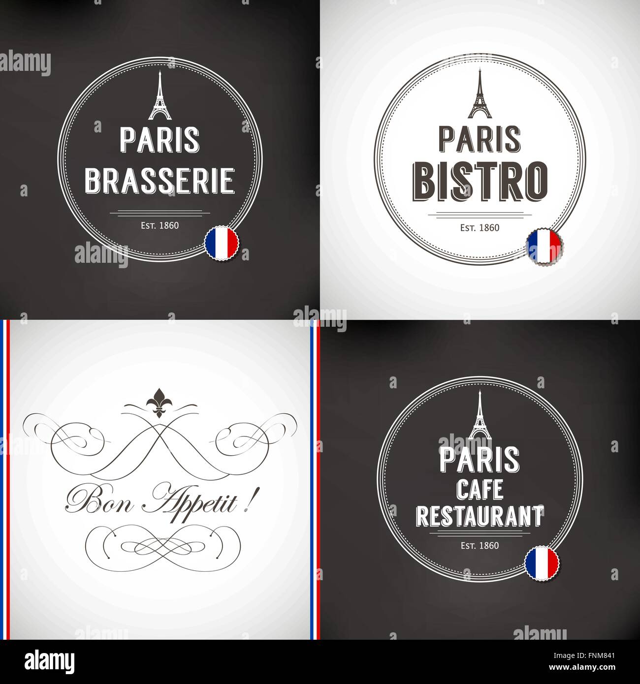Set of Paris Badges Stock Vector Image & Art - Alamy