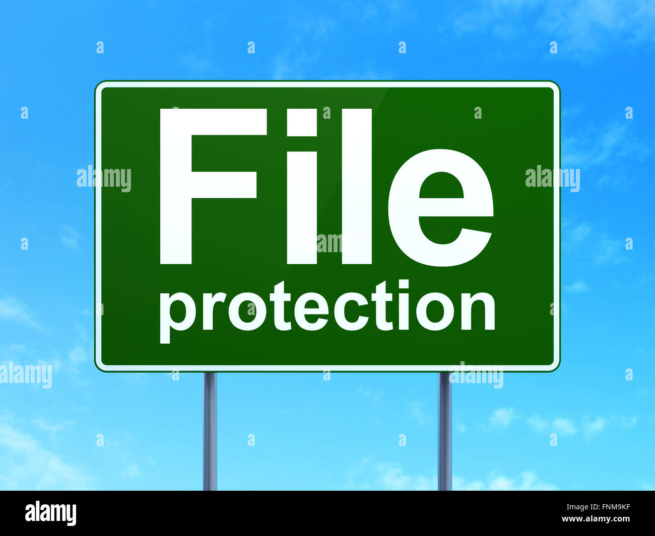 Safety concept: File Protection on road sign background Stock Photo - Alamy