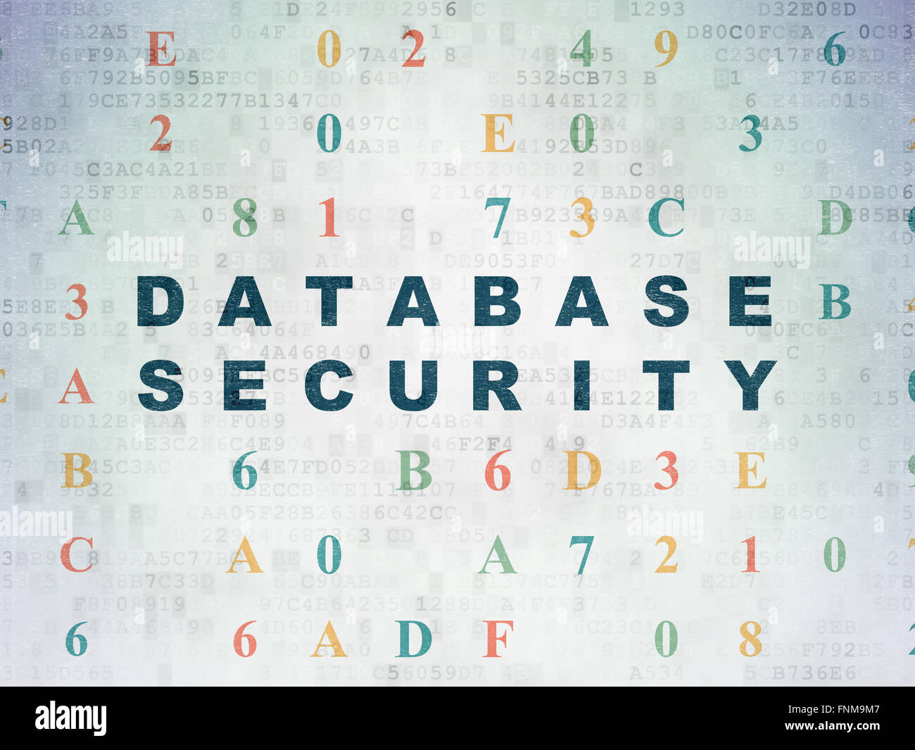 Protection concept: Database Security on Digital Paper background Stock ...