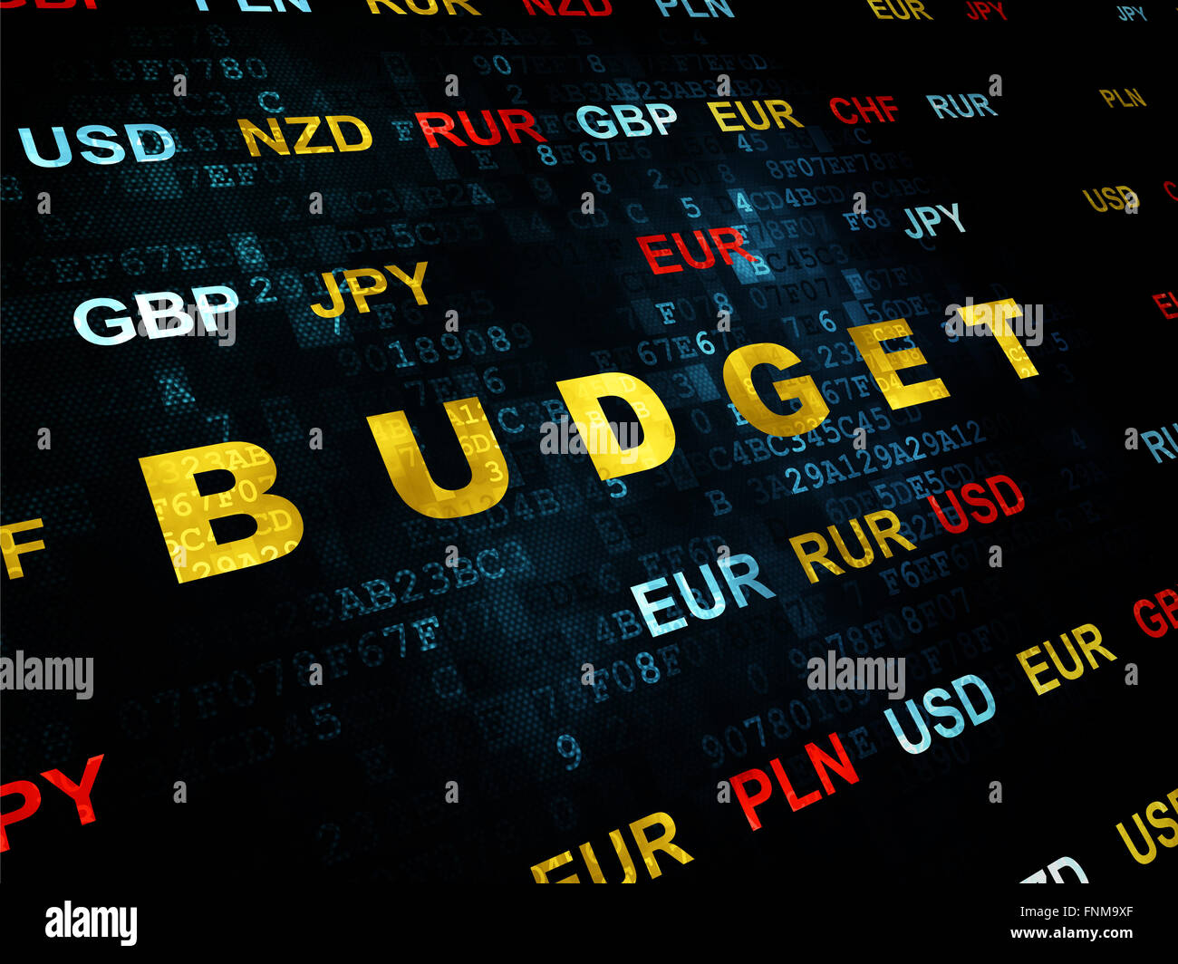 Banking concept: Budget on Digital background Stock Photo - Alamy