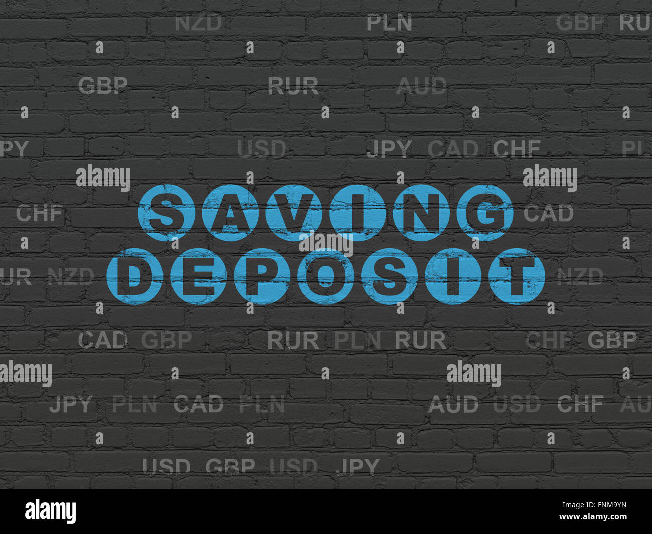 Money concept: Saving Deposit on wall background Stock Photo - Alamy