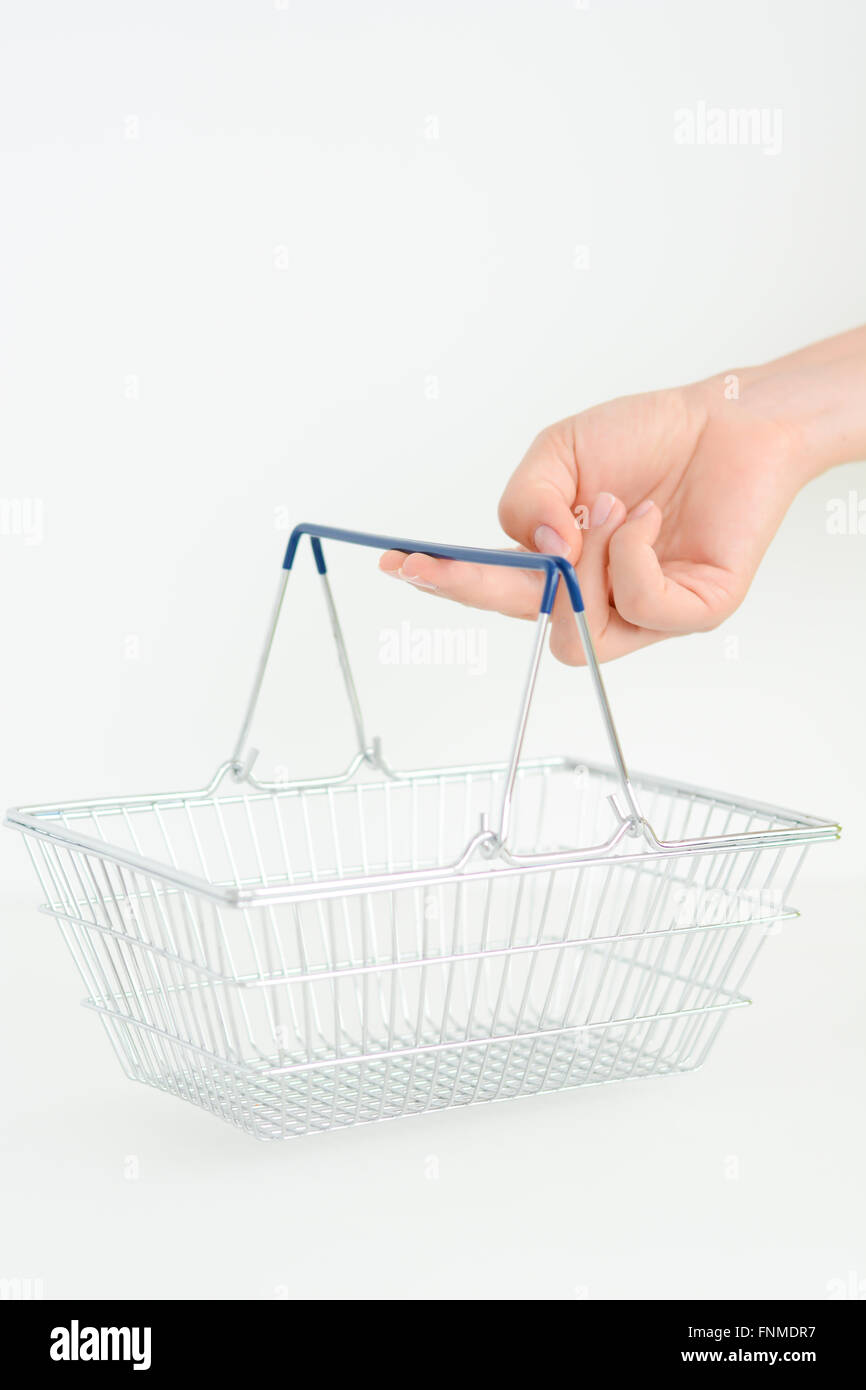 Woman holding empty basket basket hi-res stock photography and images ...