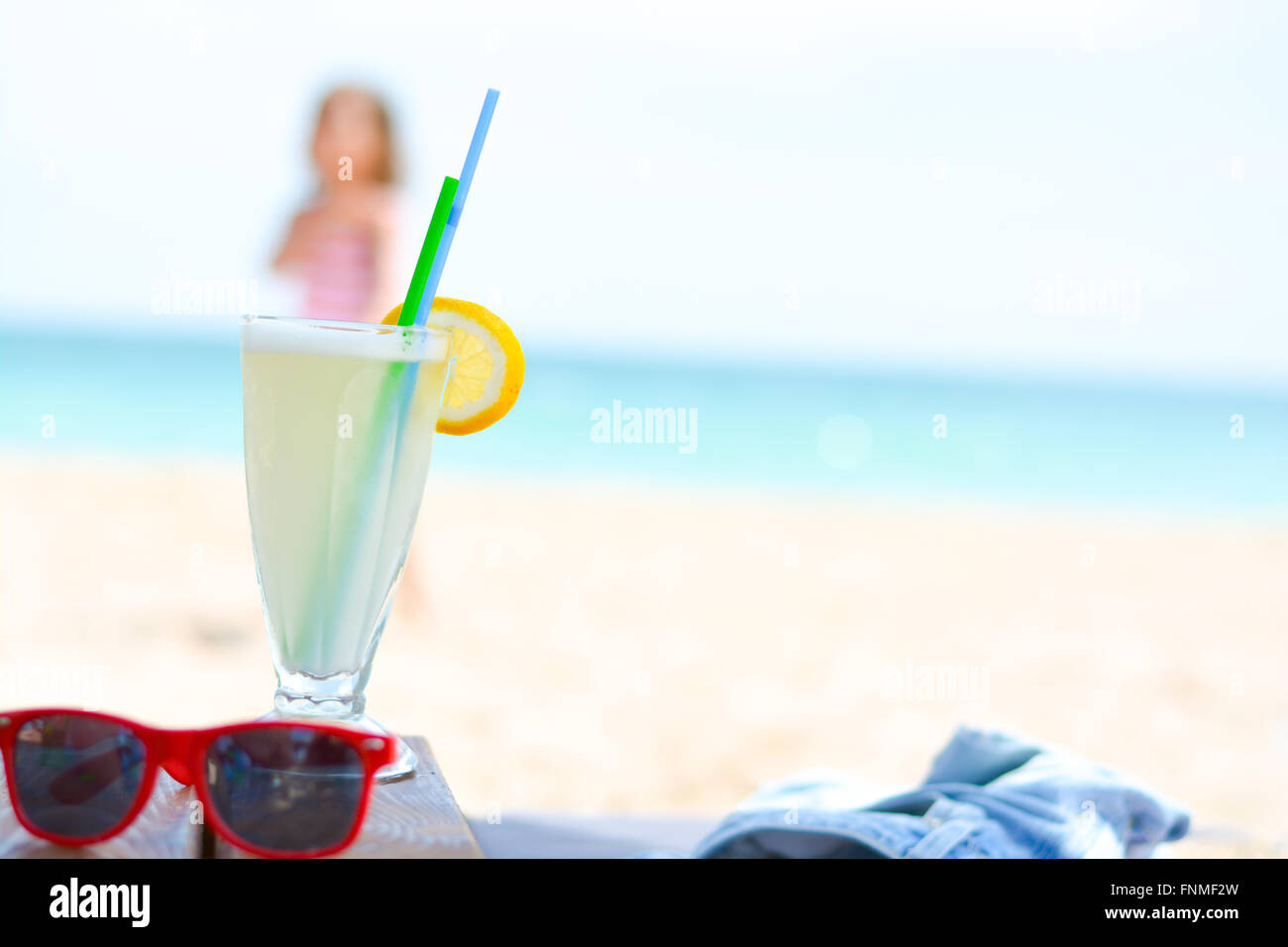 Fresh cold lemonade on a sunny beach Stock Photo - Alamy