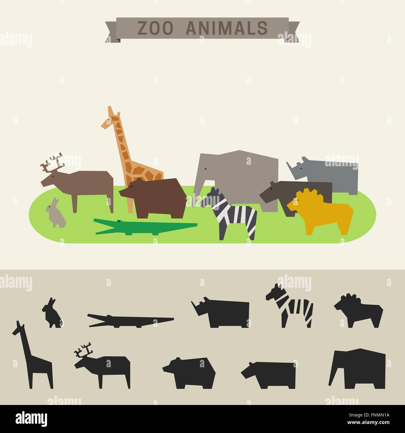 Abstract vector illustration crocodile silhouette hi-res stock ...