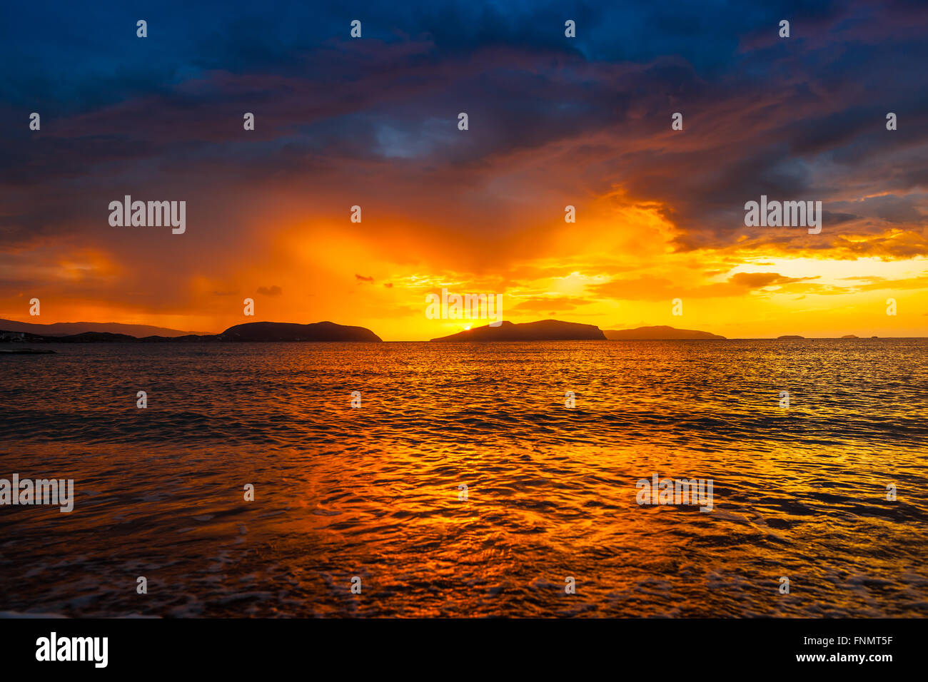 beautiful sunset in tropic paradise Stock Photo - Alamy