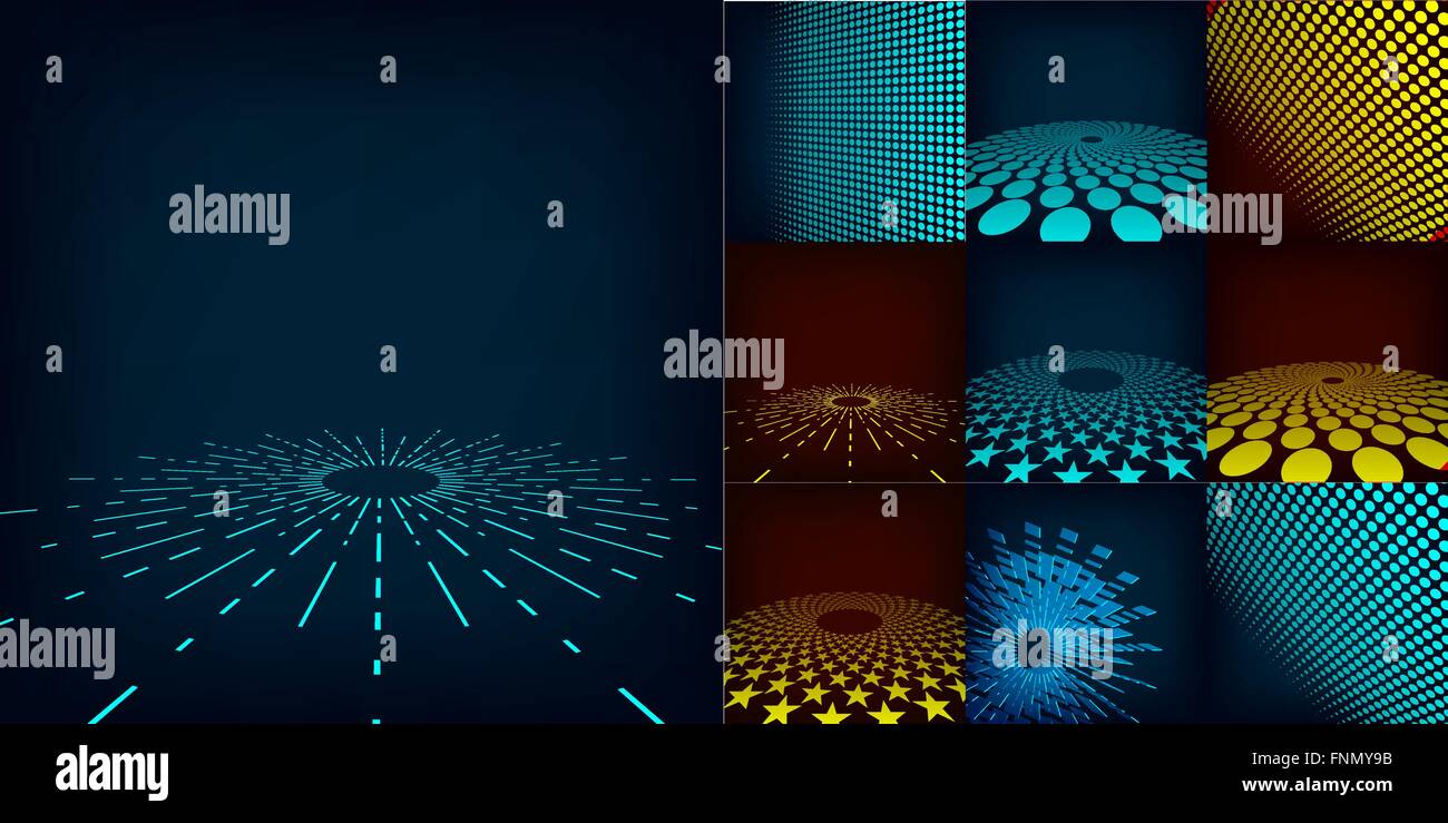 Set of ten abstract digital vector background template made with ...