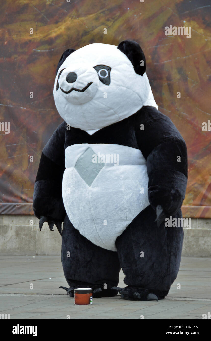 London, UK, 15 March 2016, a giant panda joins the living statues on ...