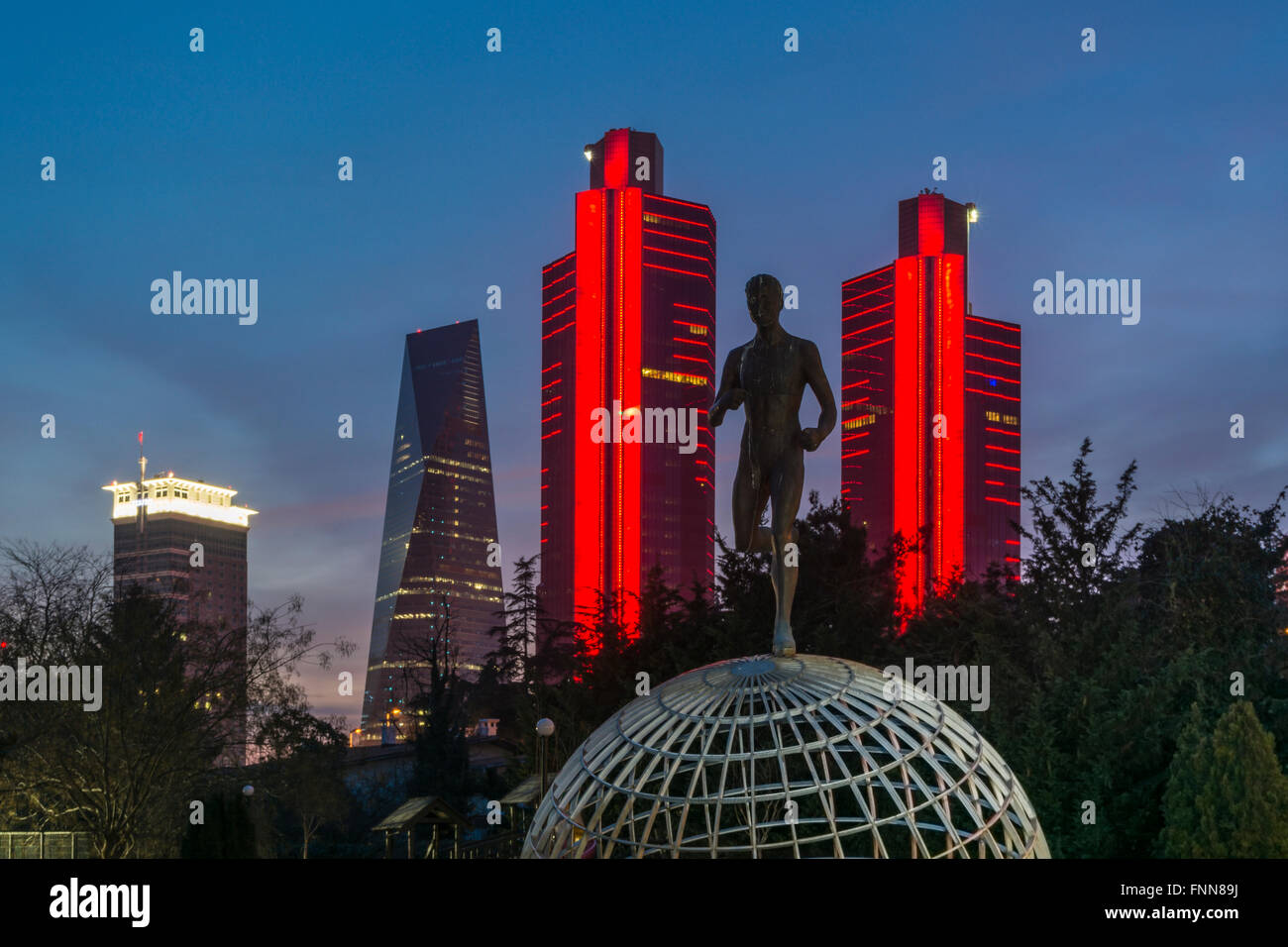 Levent Business district area at night in Istanbul,Turkey Stock Photo ...