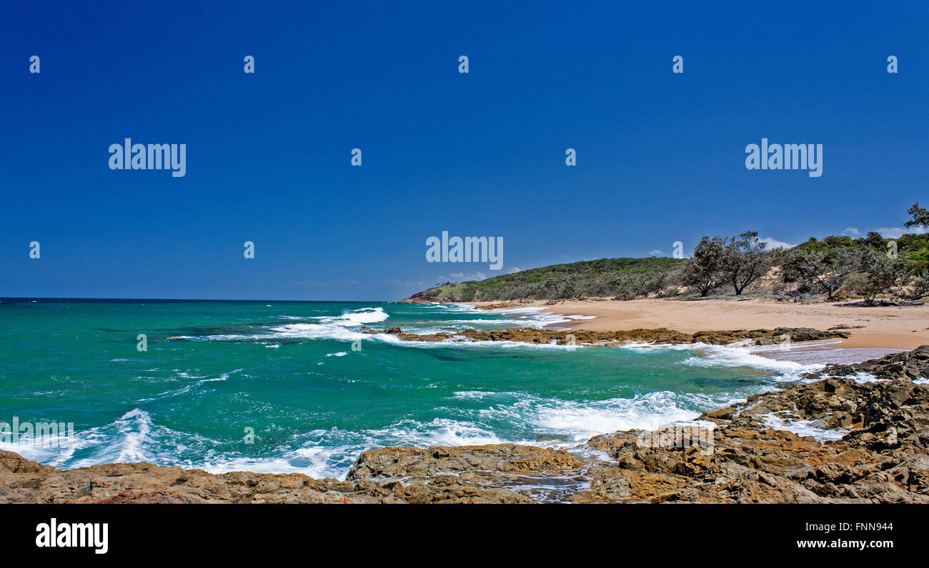 beach scene at tourist destination 1770 queensland australia showing ...