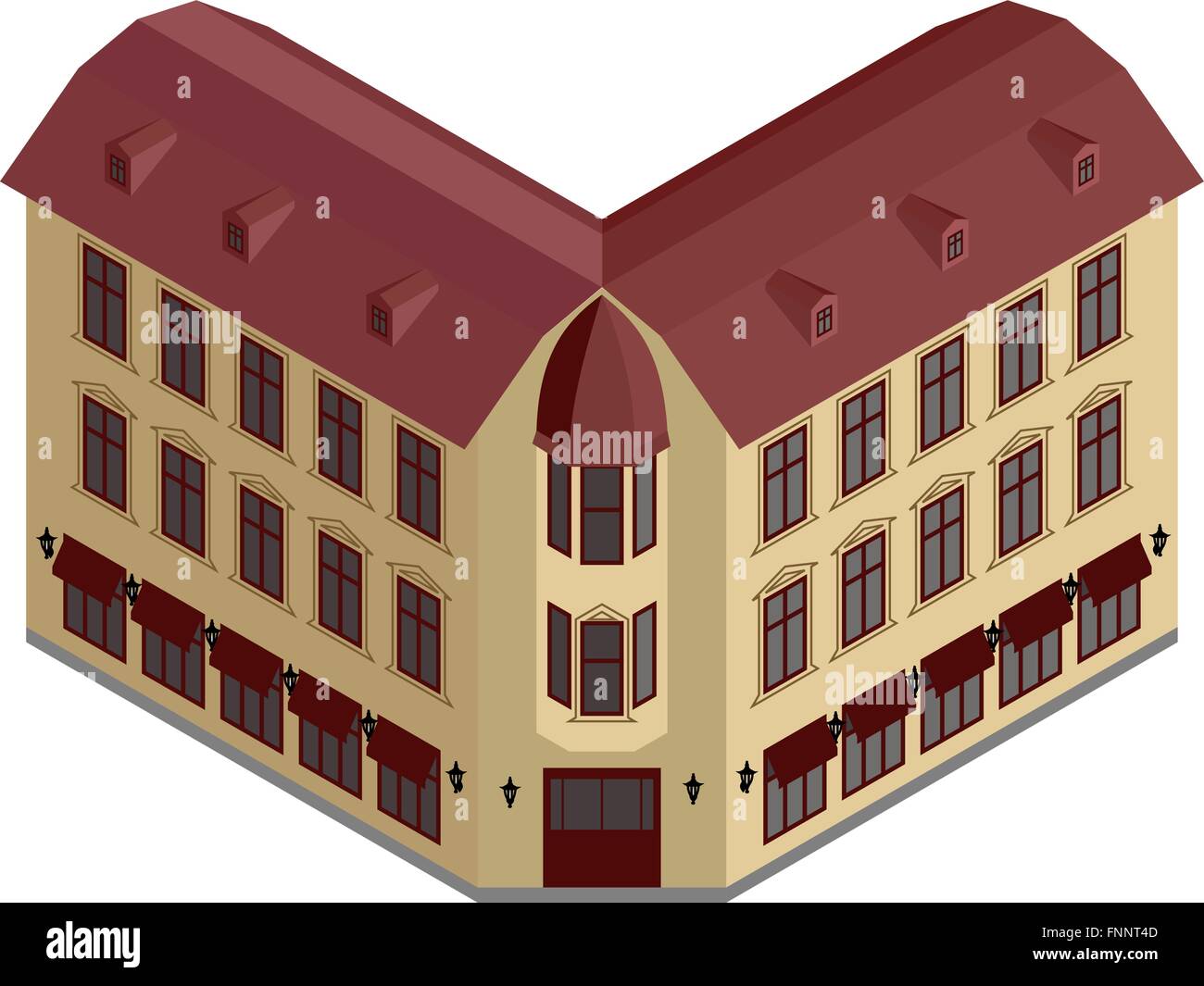Isometric corner building, isolated vector Stock Vector Image & Art - Alamy
