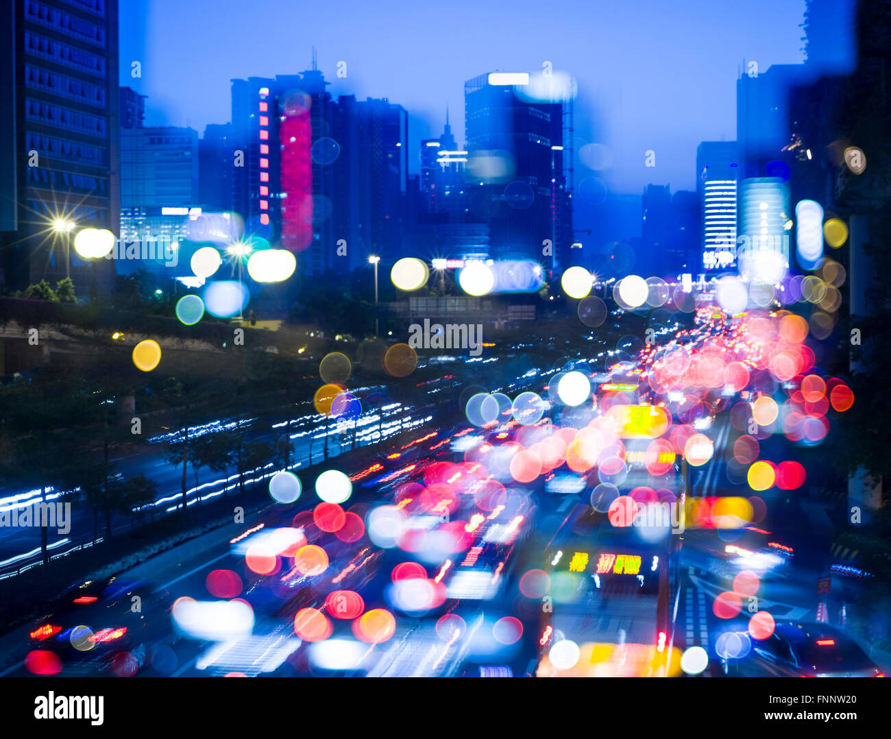 Guangzhou city night traffic Stock Photo - Alamy