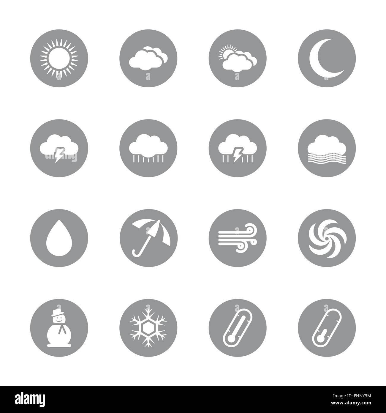 [JPEG] gray flat weather icon set on circle for web, UI, infographic ...