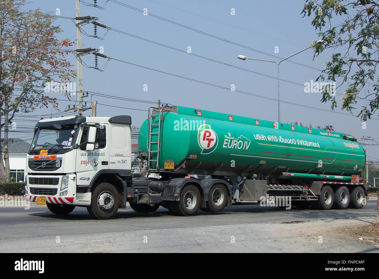CHIANGMAI, THAILAND -FEBRUARY 16 2016: Oil Truck of PTG Energy Oil ...